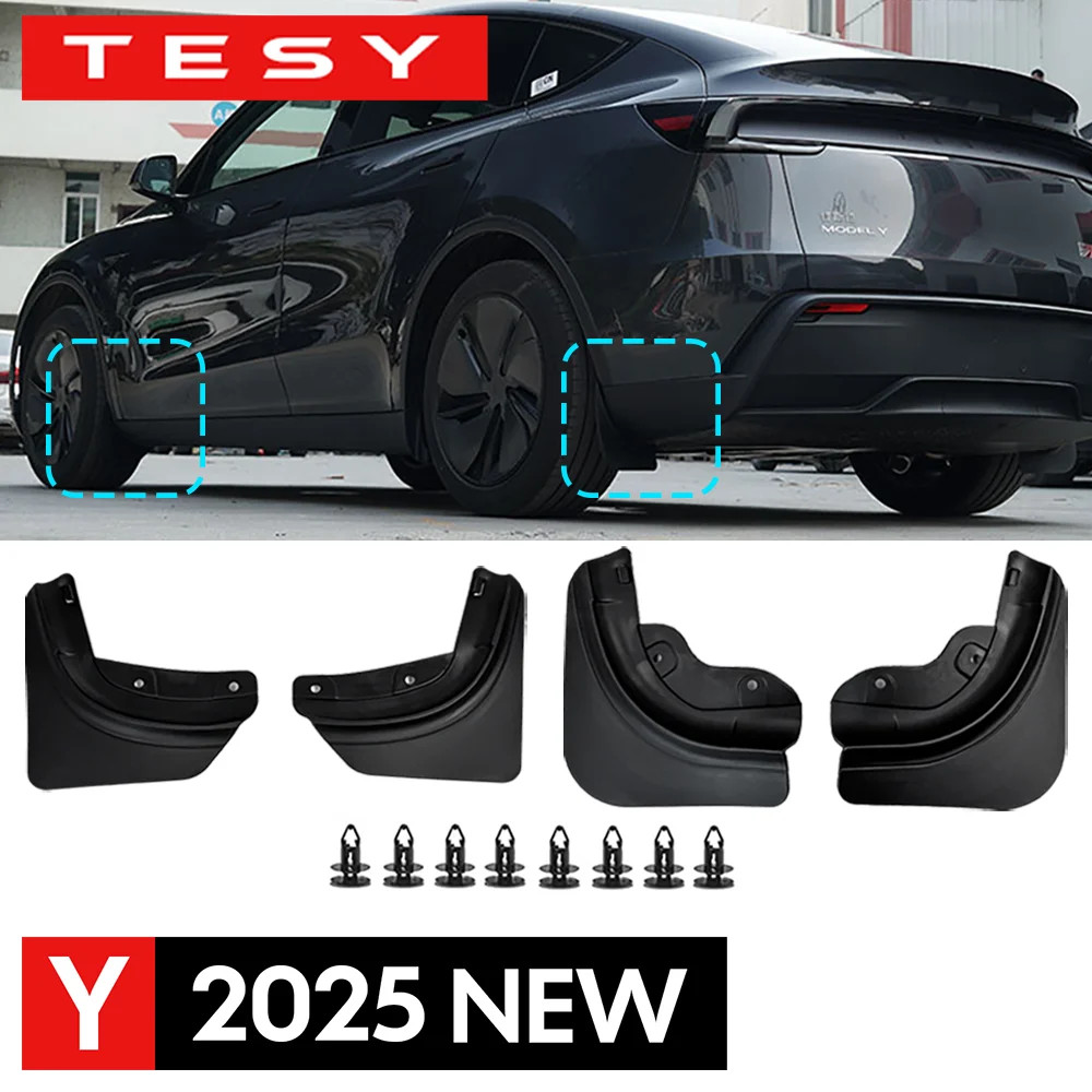 Mud Flaps For Tesla New Model Y 2025 Launch Juniper No Drilling/Tape ...