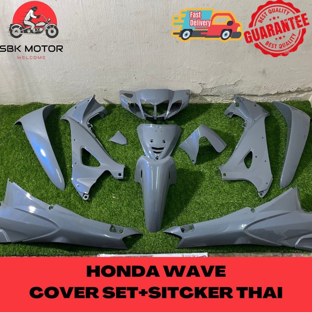 【SBK MOTOR】HLD HONDA WAVE125 Cover Set Nardo Grey + Hayabusa with ...