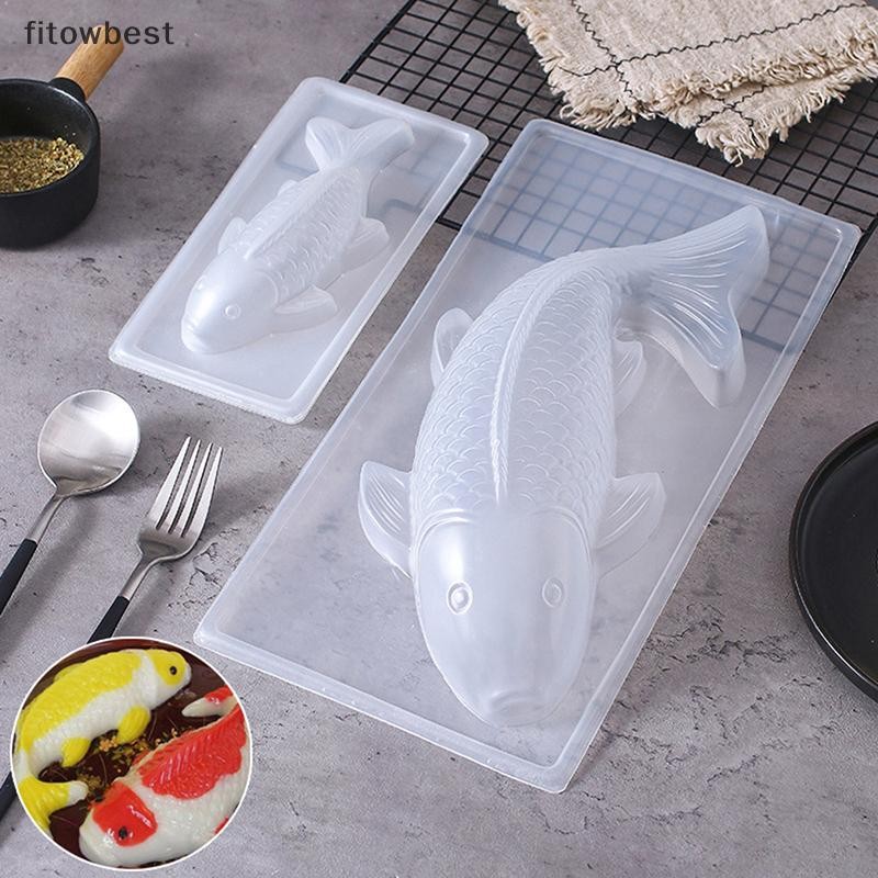 Fbph Fish Mold 3D Koi Fish Shape Plastic Cake Chocolate Jelly Mould ...