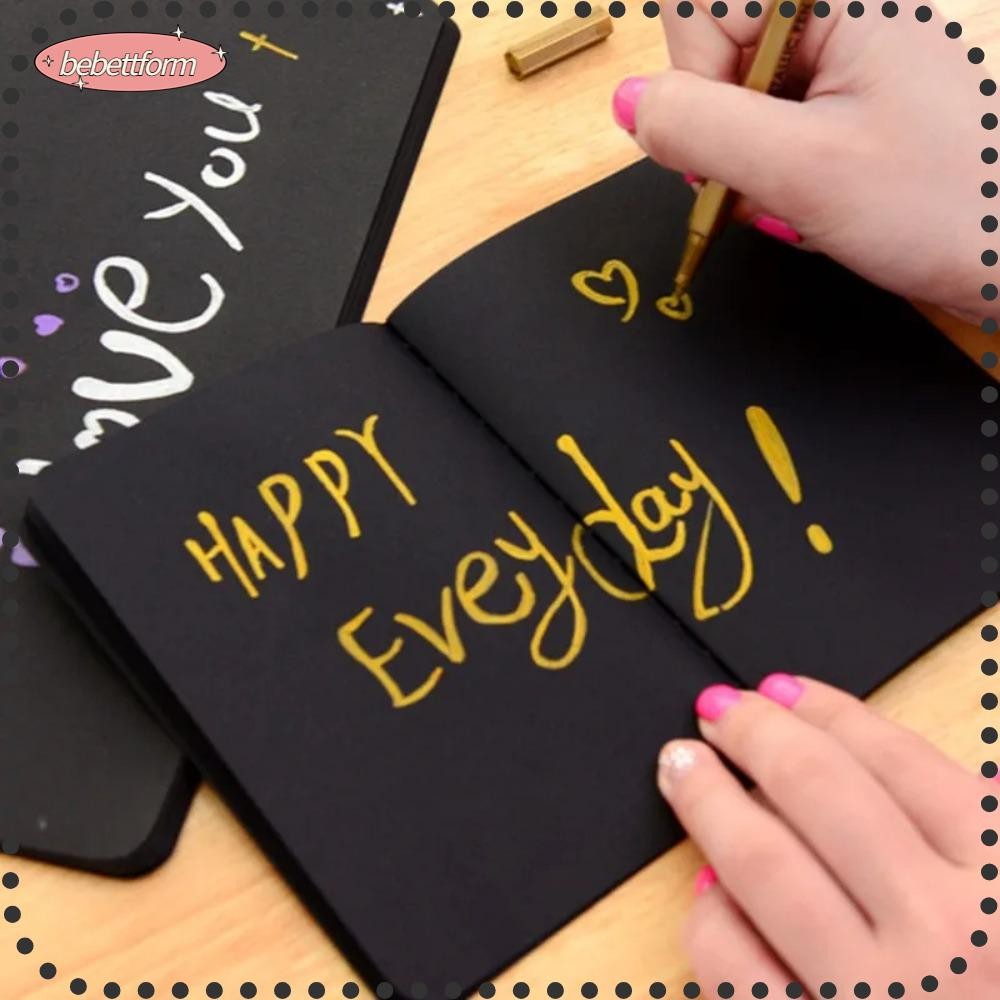 LUCKY Notebook, Paper Thickness Black Diary Black Paper, DIY Not Easily ...
