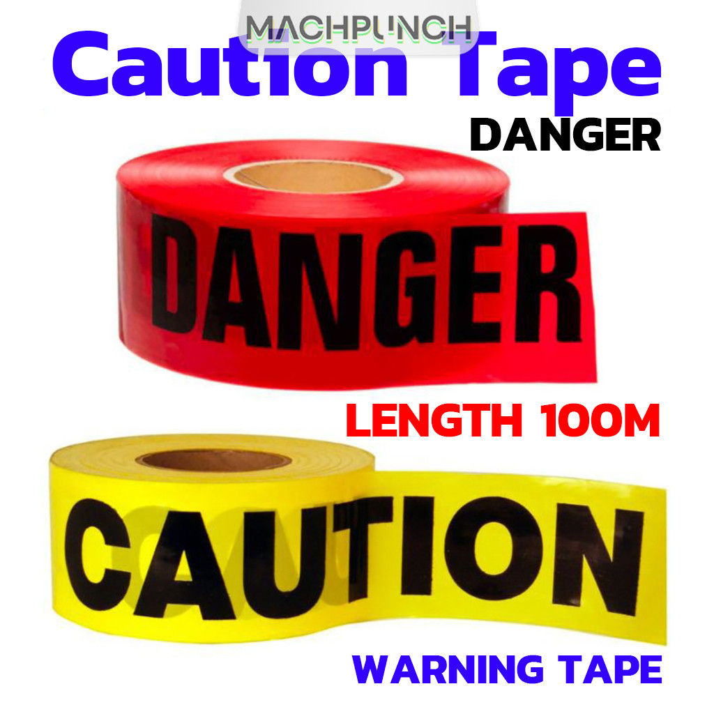 MP Caution Tape (Non-Adhesive) Isolated Barricade Yellow and Red Danger Warning Tape 100m/roll ...