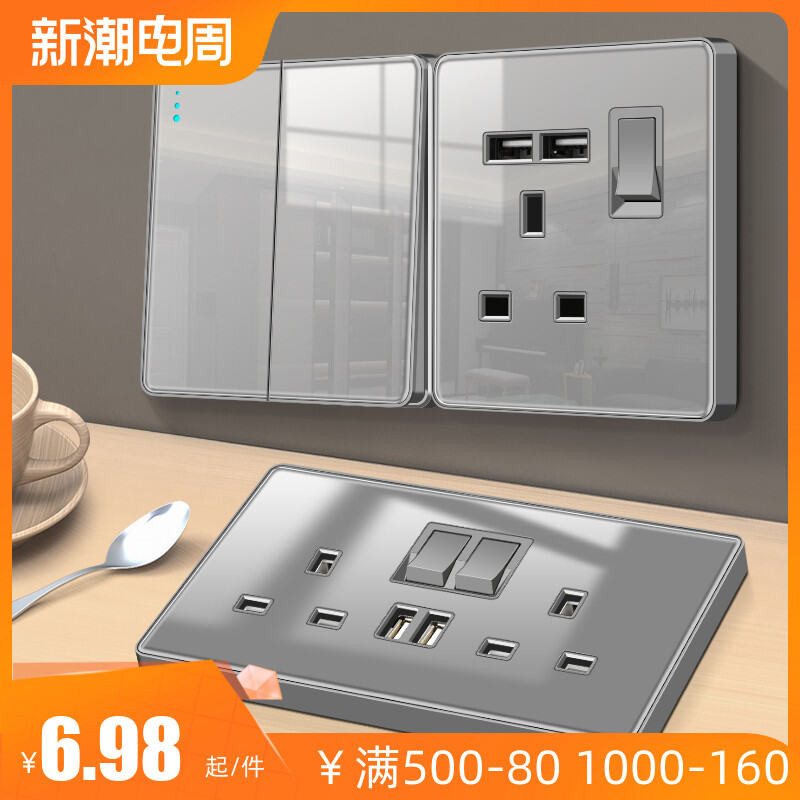 XYJ-Wall Hong Kong Australian Version 13A British Socket with USB ...