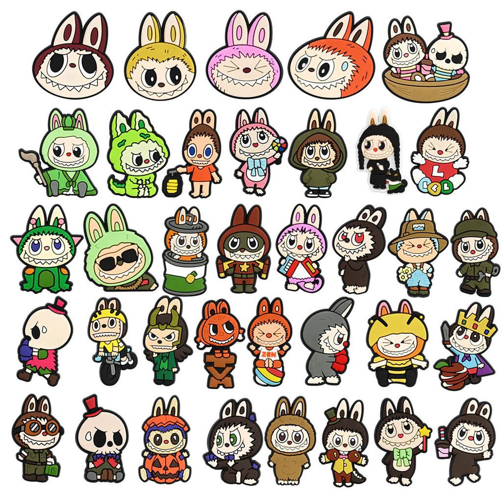 Cartoon Labubu design Design jibitz Pop Mart designcs Design Pins Green ...