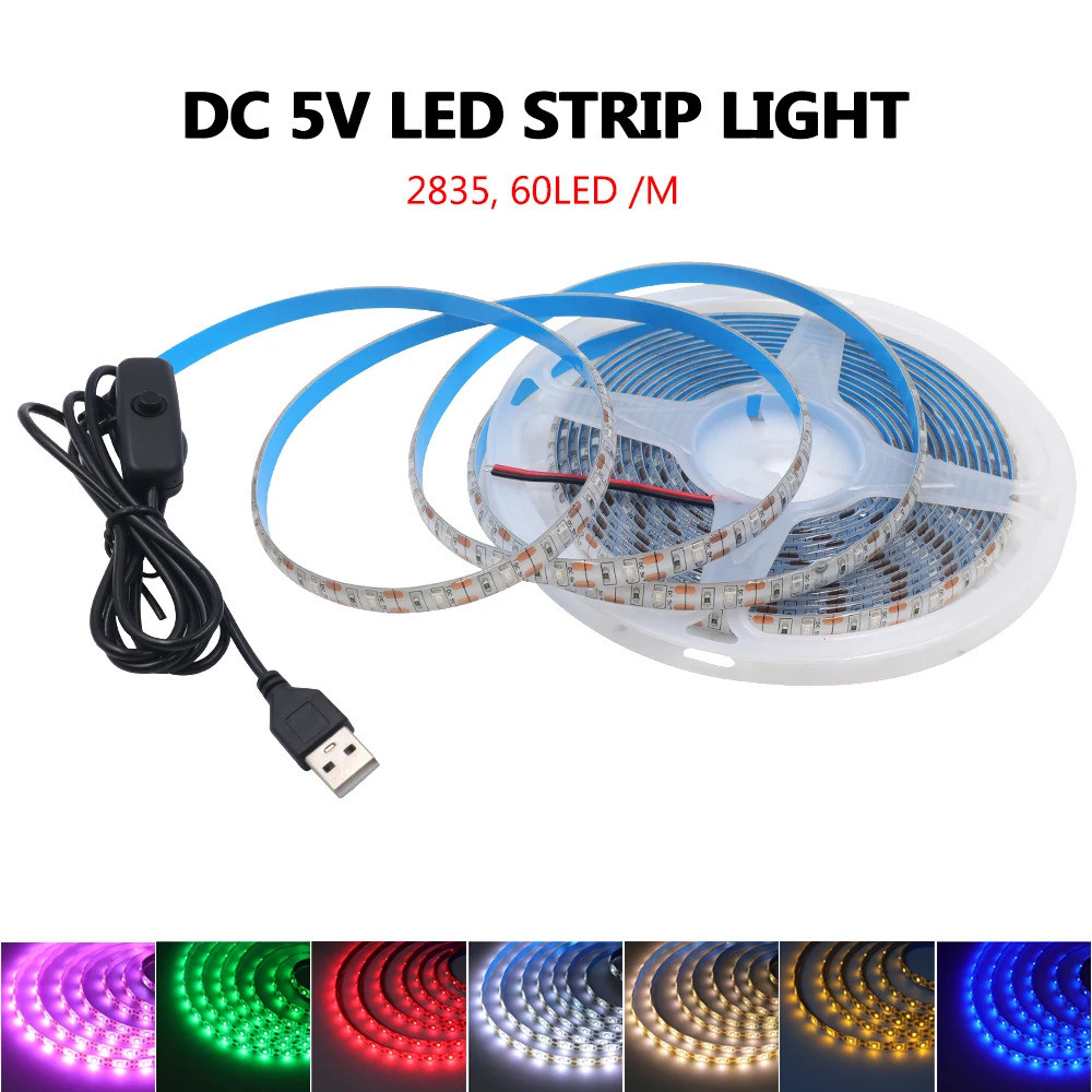 DC 5V USB LED Strips Light 60LEDs/m 2835 Flexible TV Background ...