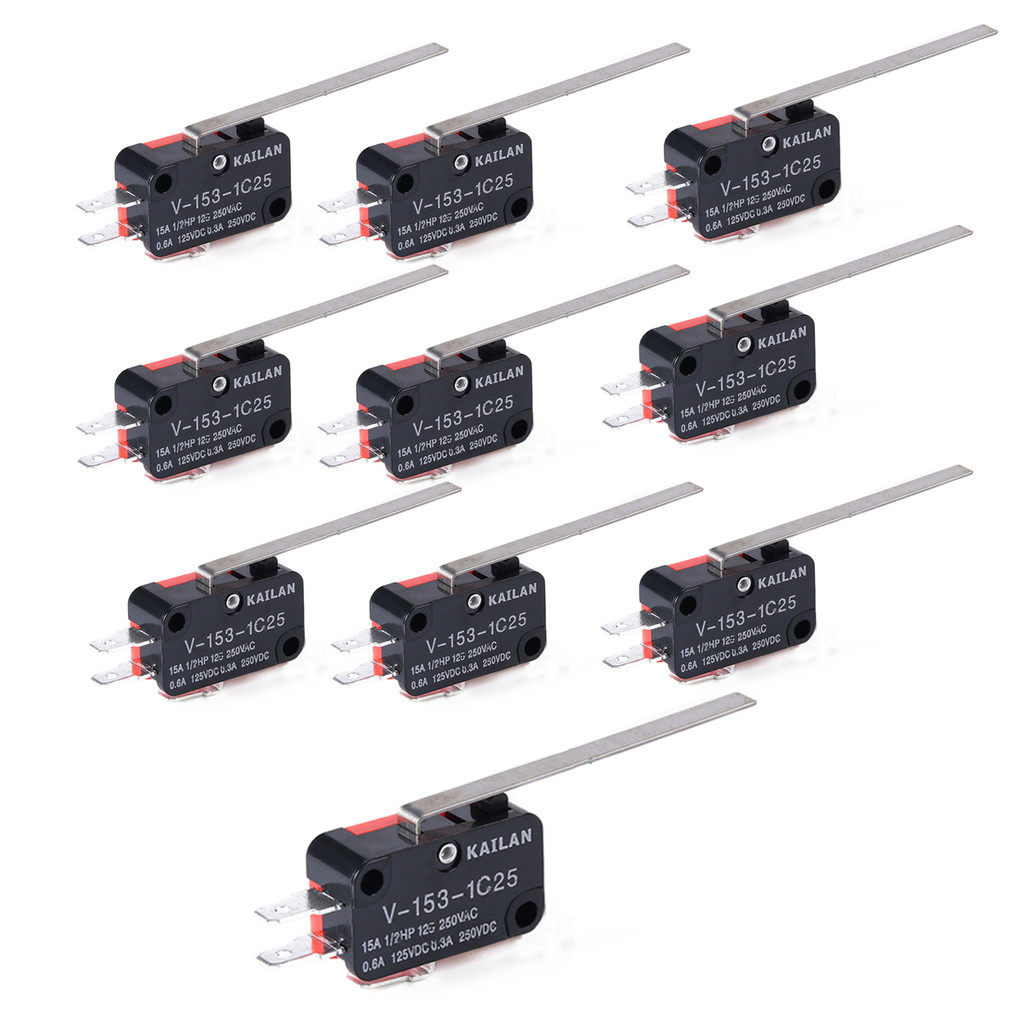 10pcs V-153-1C25 Limit Switch Long Straight Hinge Lever Type SPDT Micro Switch | Shopee Philippines