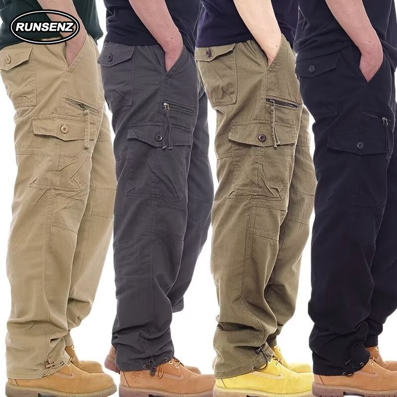 M-5XL Japanese High-end Black Cargo Pants Men Plus Size Long Pants ...
