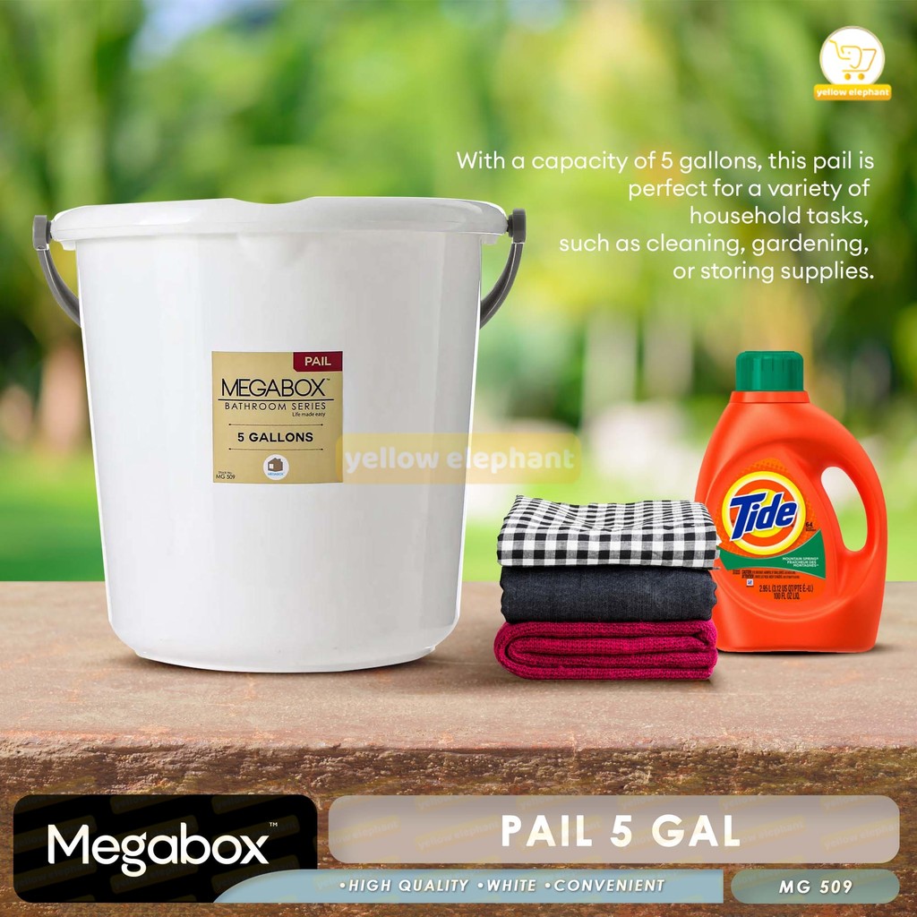 Megabox 4 & 5 Gallons Capacity Pail / Timba - High Quality - Yellow ...