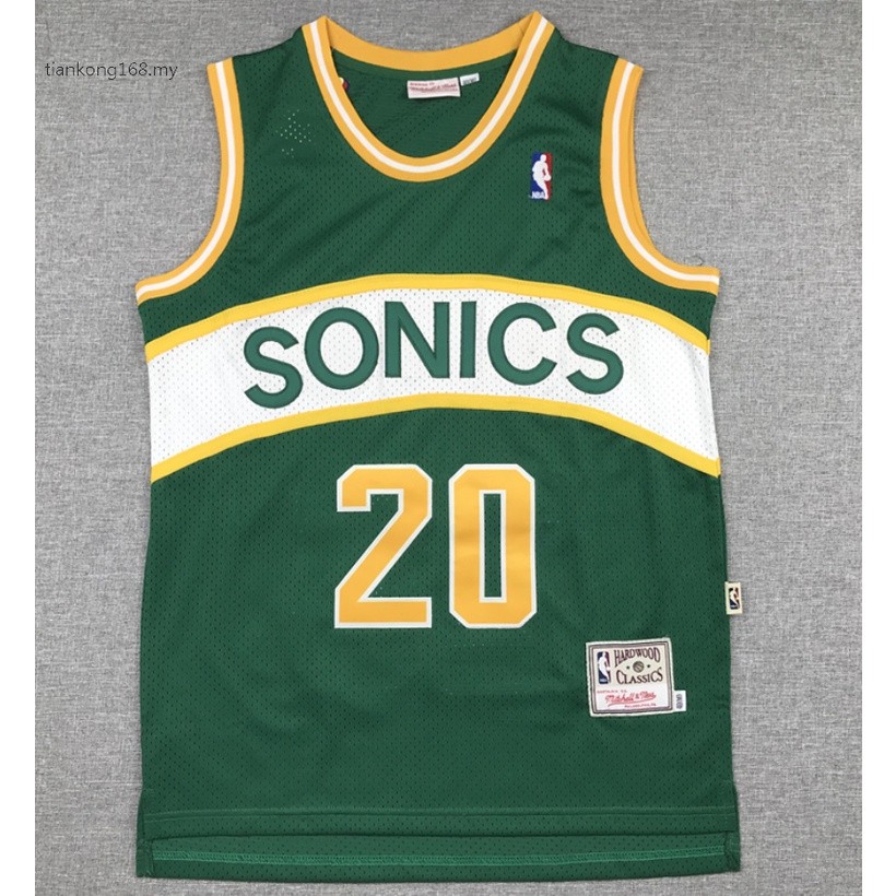 new NBA men’s Seattle Supersonics #20 Gary Payton Vintage embroidery basketball jerseys jersey ...