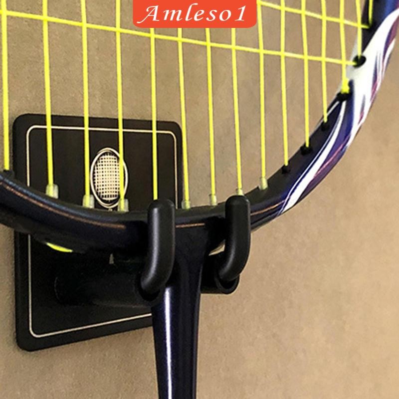 [Amleso1] 2 Pieces Wall Mounted Racket Rack Metal Racket Hanger Hook ...
