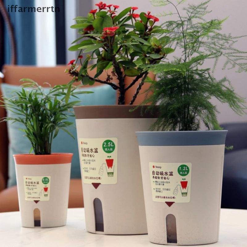 ir Double Layer Self Watering Hydroponics Flower Pot Plastic Lazy ...