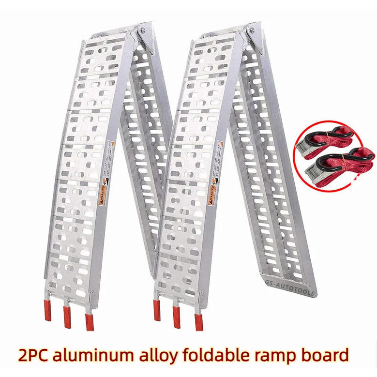 2PC aluminum alloy portable foldable ramp board ATV beach bike ...