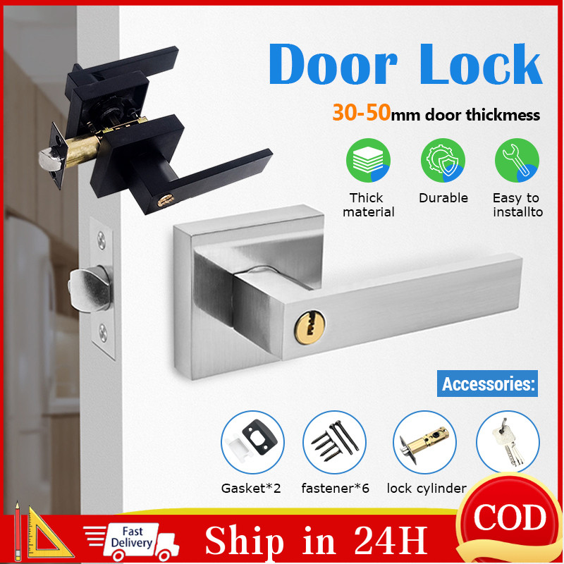 Door Handle Lock Hardware Door Knob Lever Type Lock Set With 3 Keys ...