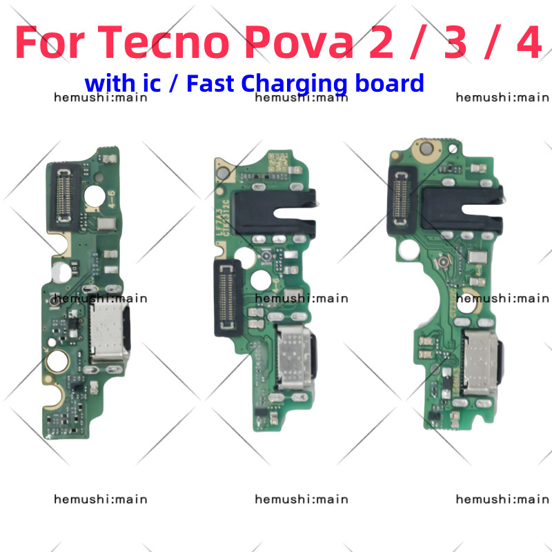 USB Charging charger port board For Tecno Pova 2 / 3 / 4 Mainboard Flex ...