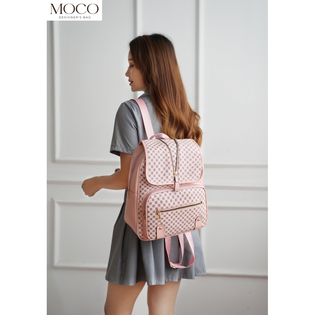 MOCO New Simple Schoolbag Large Capacity Student Leather Zipper Backpack M9610 | Shopee Philippines