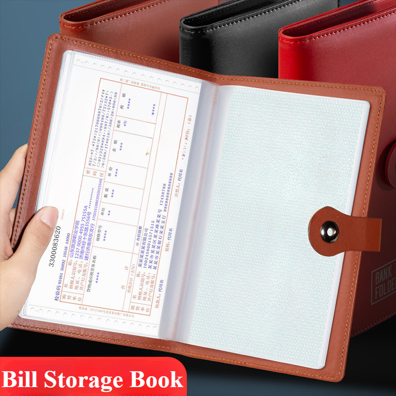 PU Leather Bill Storage Money Storage Money Organizers Book Bill ...