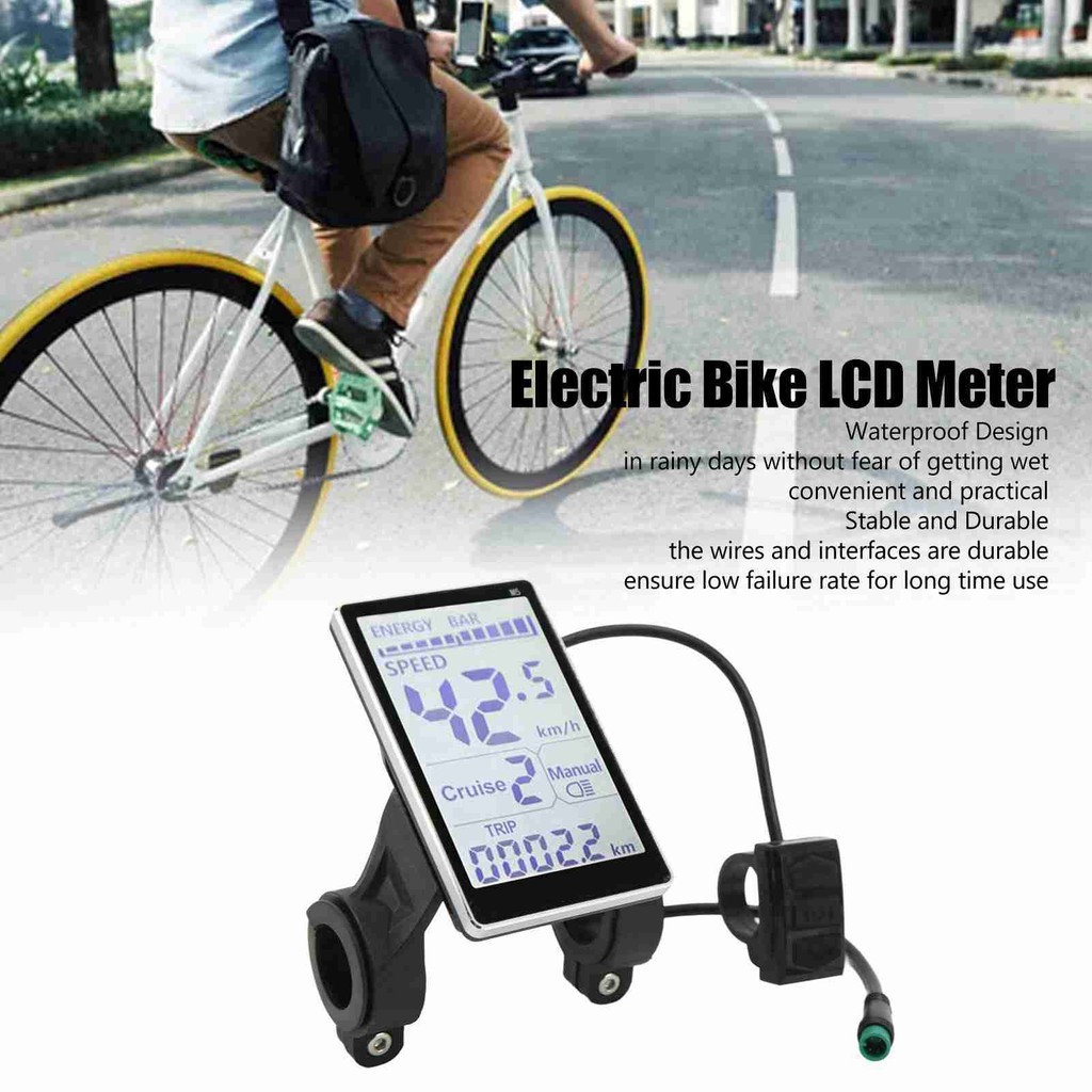 Electric Bike LCD Meter 5 Pin 24V 36V 48V 60V Universal E Scooter M5 ...