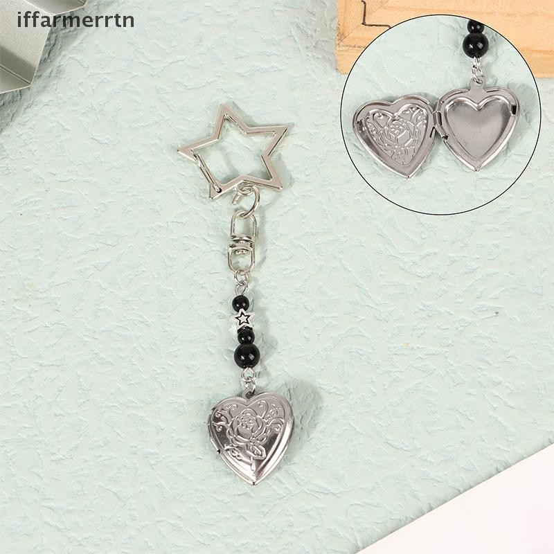 ir Y2k Heart Locket Stargirl Keychain Handmade Coquette Fairy Core ...