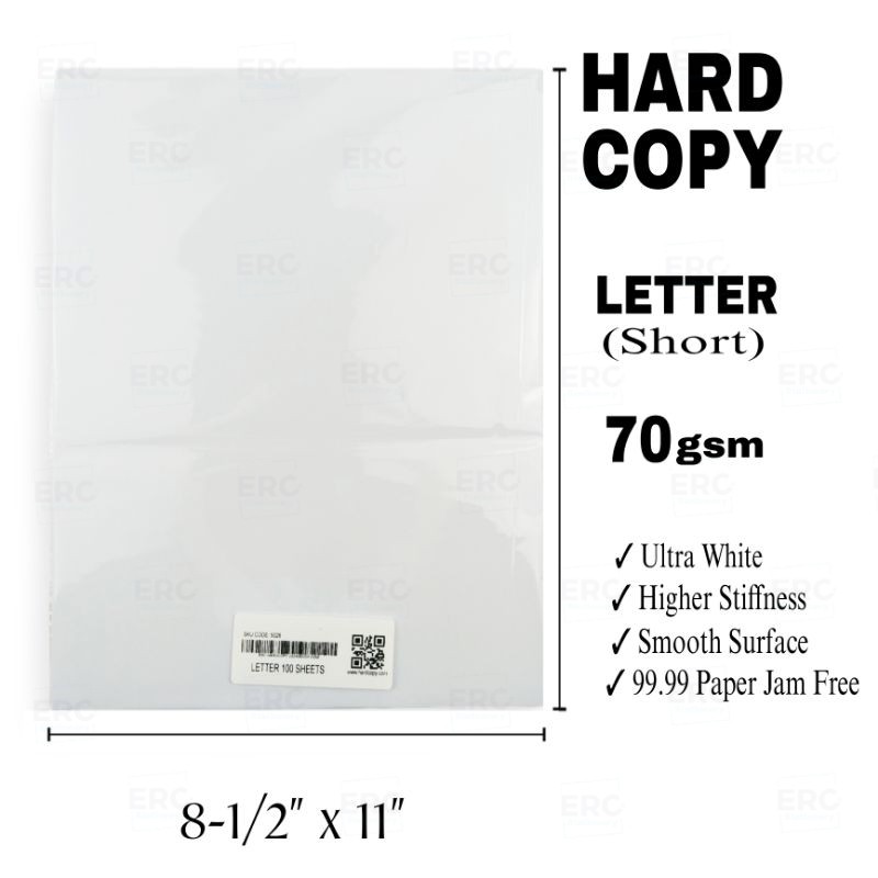 Hard Copy 50 100 200 Sheets, Short A4 Long Bond Paper 70gsm Letter ...