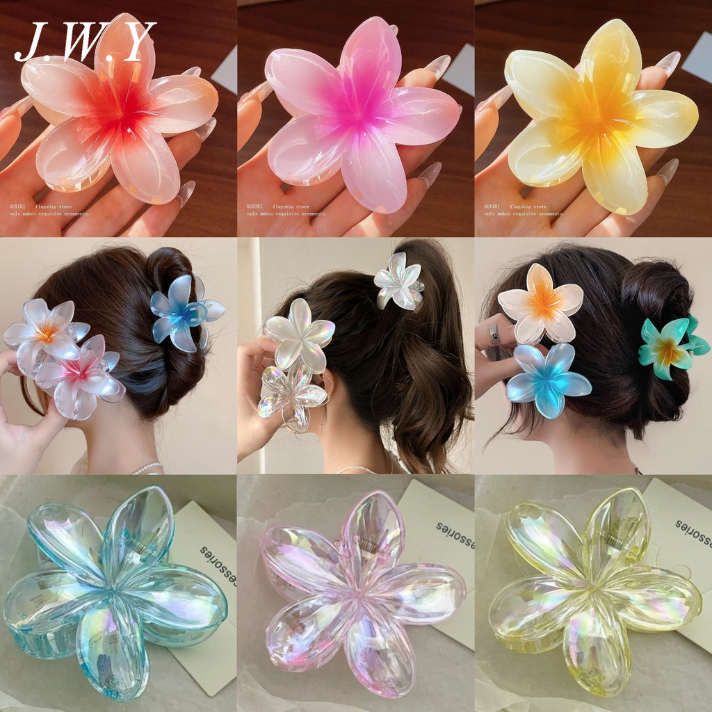 Multi-color Hawaiian Plumeria Flower Hairpin Grips Clips for Woman ...