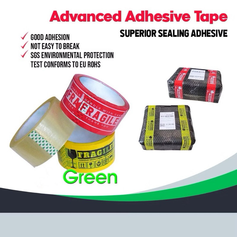 Yellow Fragile Tape YELLOW/RED Fragile tape Packaging Tape 100M, 200M ...