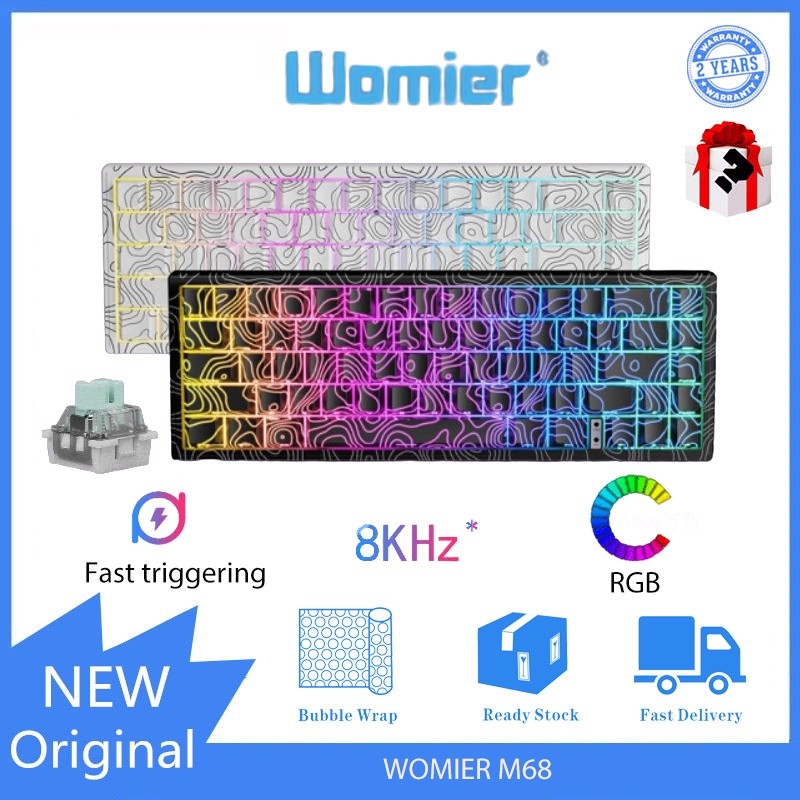 WOMIER M68HE KEY MAGNETIC SWITCH GAMING KEYBOARD WIRED 8KHZ | Shopee ...