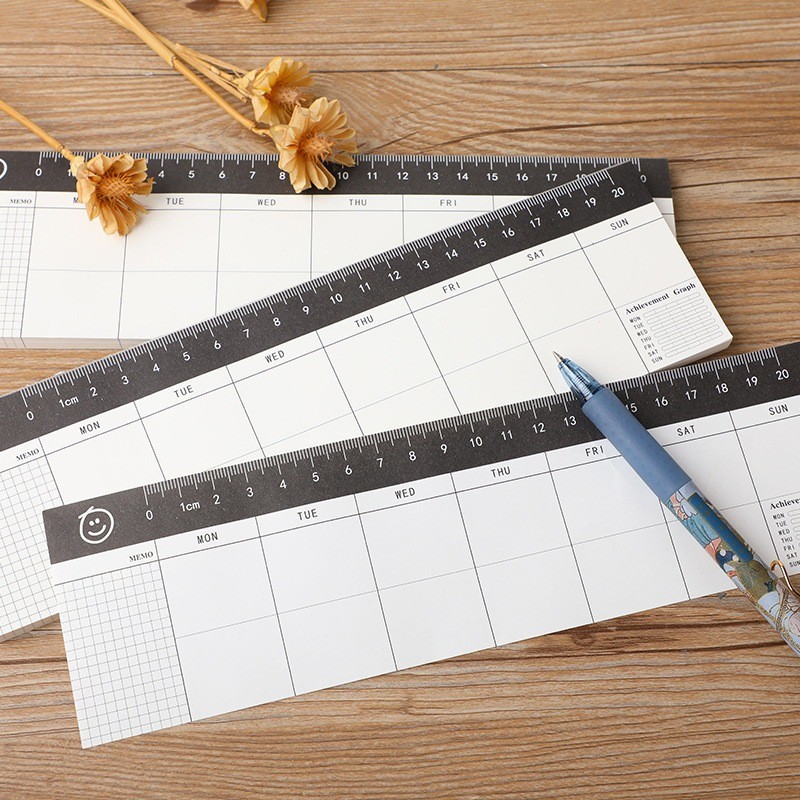 50Sheets Tearable Daily Plan Weekly Plan Memo Elongated Weekly Planner ...