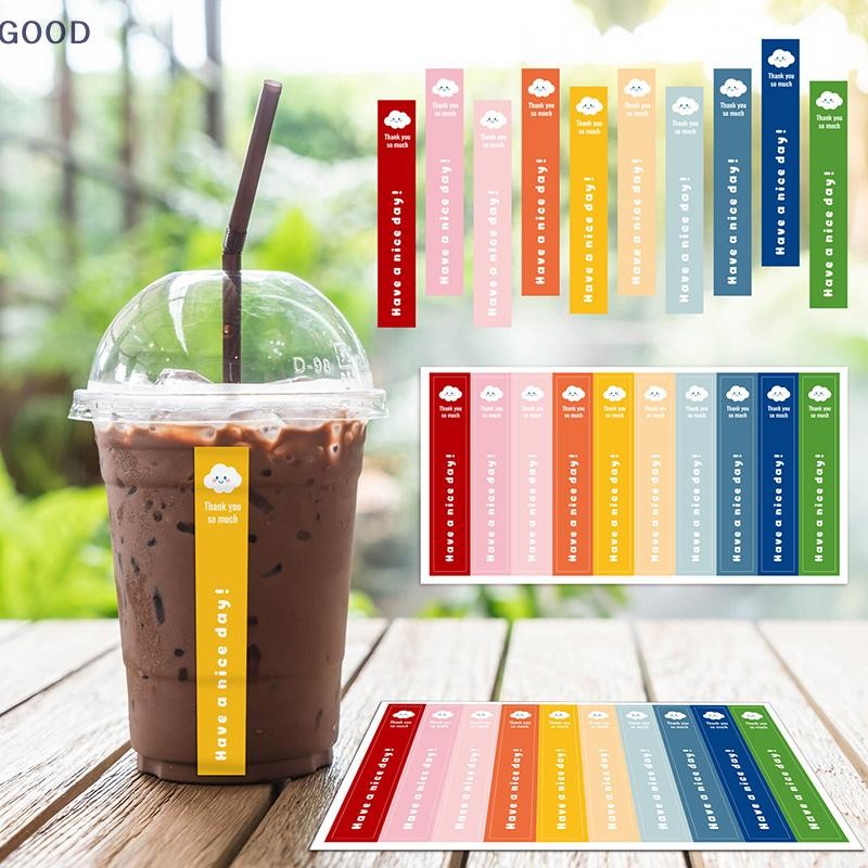 [GOOD] 100Pcs/10Sheets Cute Colorful Milk Tea Sticker For Water Bottle ...