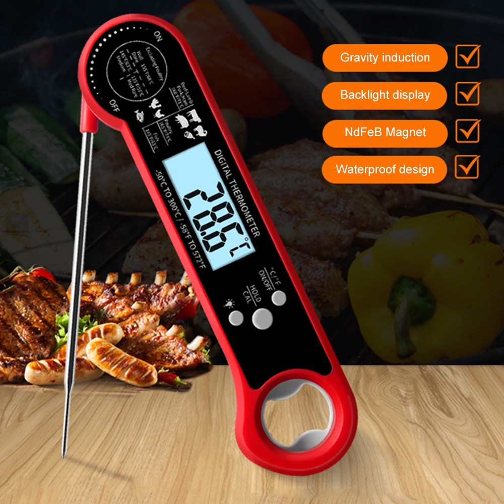 Digital Instant Read Meat Thermometer Grill BBQ Smoker Kitchen Food ...