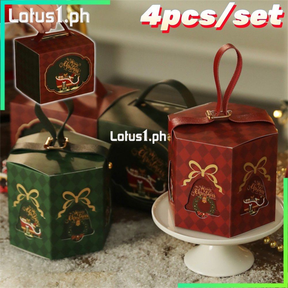4PCS Christmas Candy Box Christmas Eve Apples Gift Packing Box Mousse ...