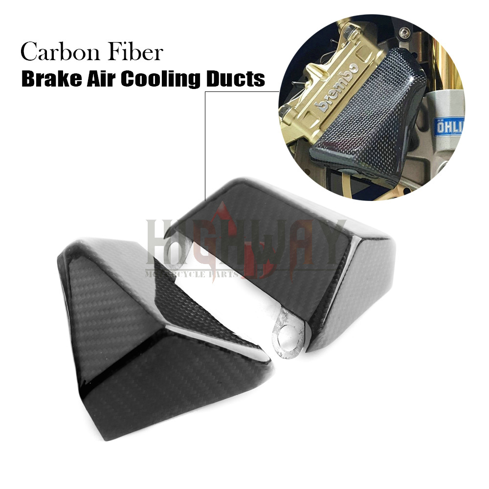 Universal 100mm Carbon Fiber Motorcycle Cooling Air Ducts Brake Caliper ...