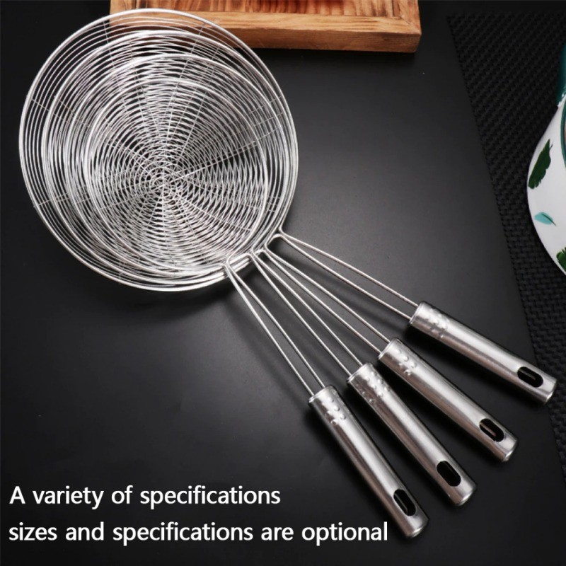 Thick Stainless Steel Mesh Strainer Ladle Wire Skimmer Fry Spoon ...