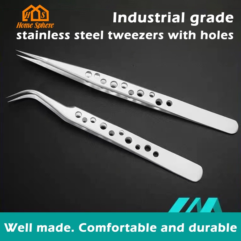Electronics Tweezers Precision Stainless Portable Anti-static Forceps ...