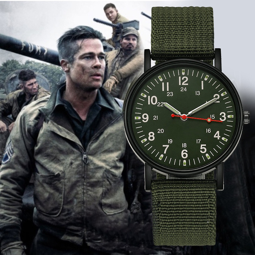 Men'S Watches Men Canvas Strap Sports Watch Anlog Quartz Military ...