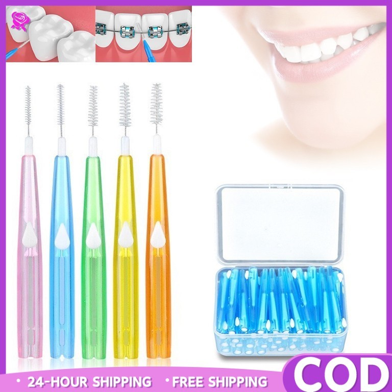30 PCS Interdental Brushes Push-Pull Slim Toothpick Orthodontic Wire ...