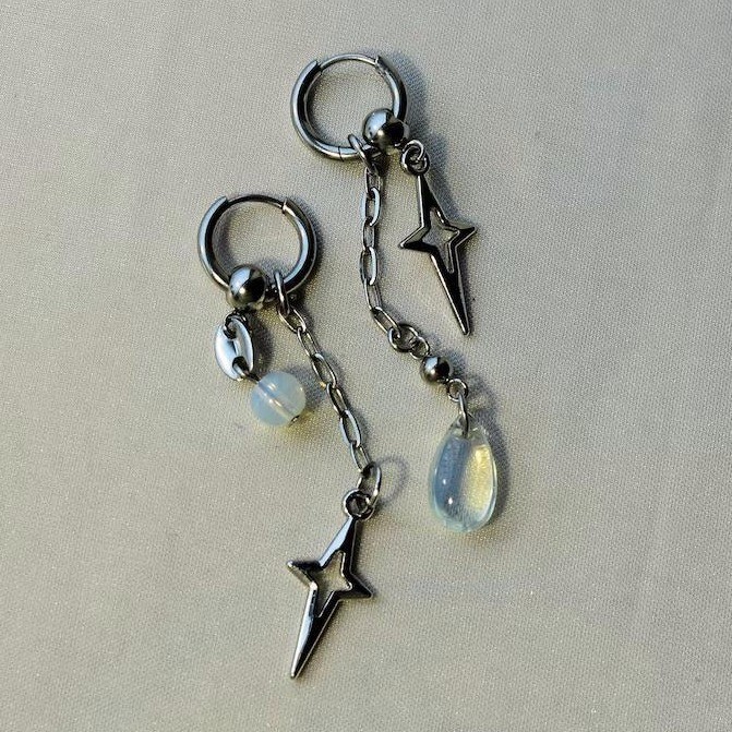 Y2K Polaris Earrings Hypoallergenic Opal Does Not Match Gothic Alternative Sweet Cool Style ...
