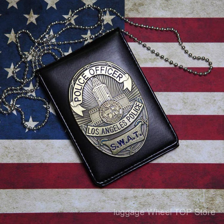 Los Angeles LAPD Thunderbolt Team SWAT Golden M Badge Document Bag ...