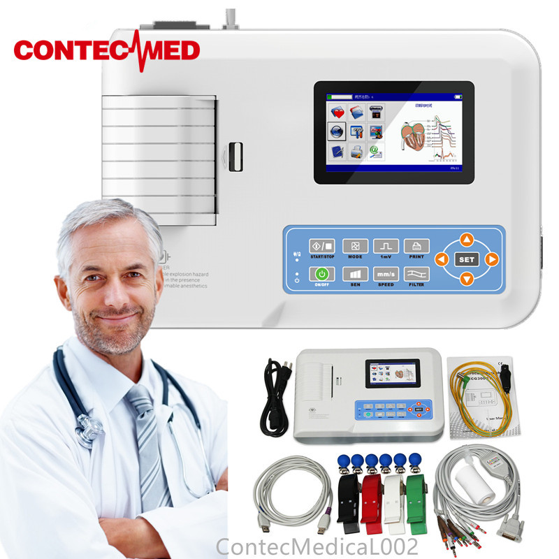 GG+CONTECMED Portable 3 Channel 12 leads EKG machine Electrocardiograph ...
