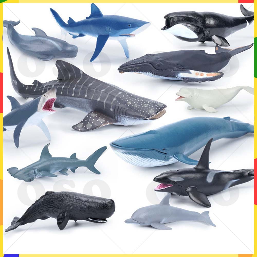 Miniature Marine Animal Solid Models Dolphin Whale Shark Model Ocean ...