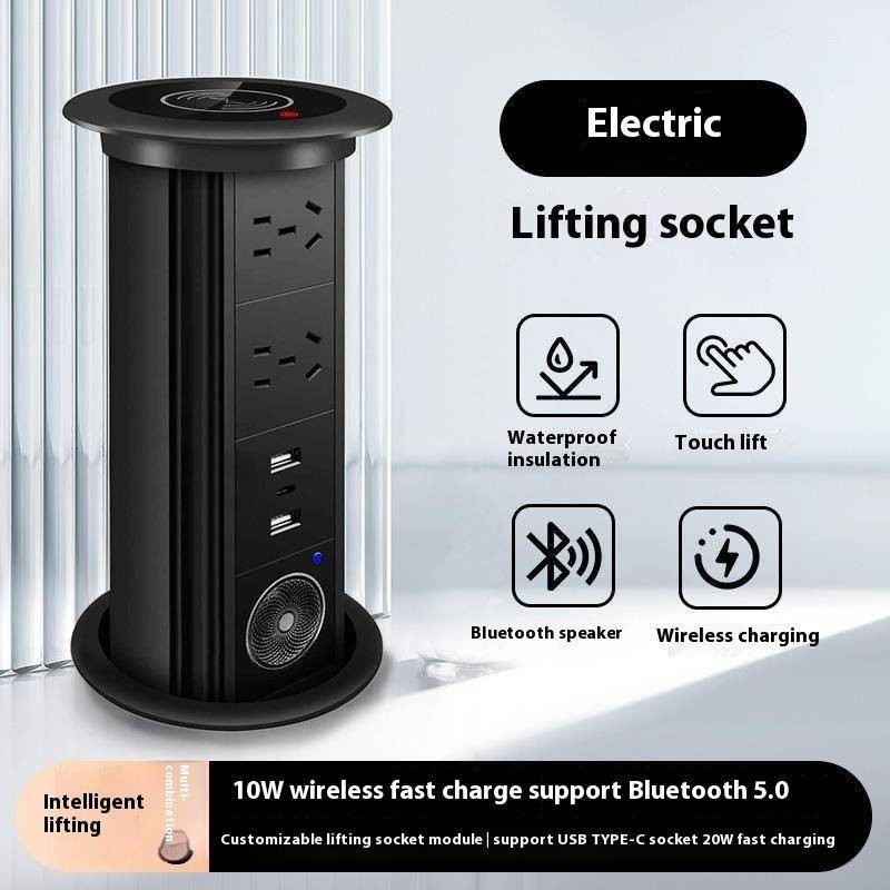 Desktop Lifting Socket Smart Electric Countertop Wireless Charging Five ...
