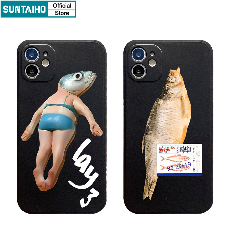 Suntaiho Funny Unique Casing Salted Fish Life Pattern Phone Case for ...