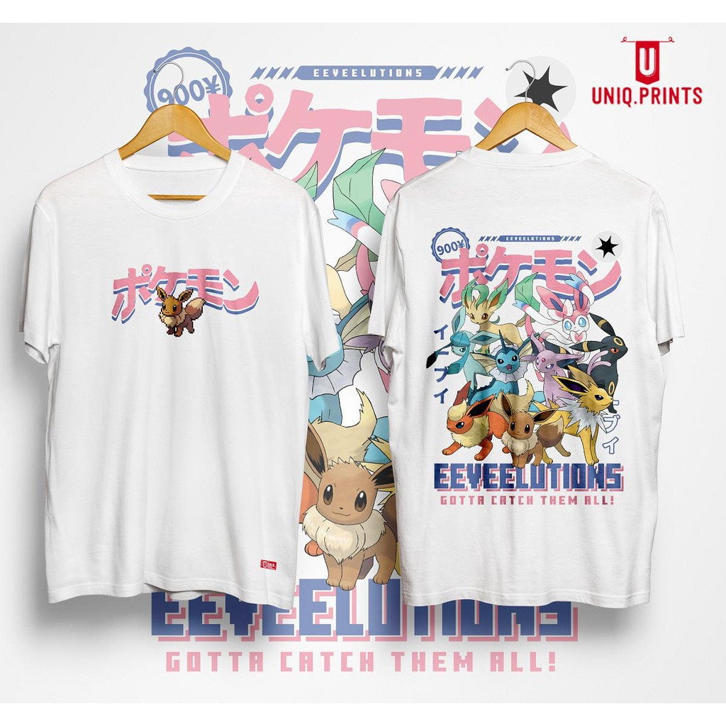 UNIQ.PRINTS POKEMON EEVEE GRAPHIC COTTON TSHIRT FOR MEN AND WOMENMen's ...