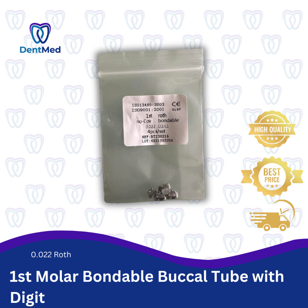 1st/2nd Molar Bondable Buccal Tube with Digit 0.022 Roth Non ...