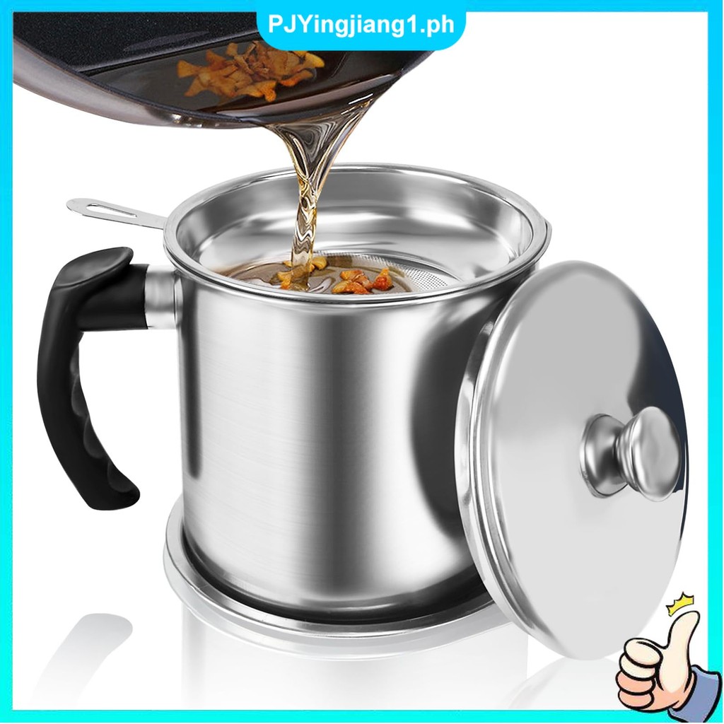 Oil Container Oil Filter Stainless Steel Oil Strainer Oil Storage Can ...