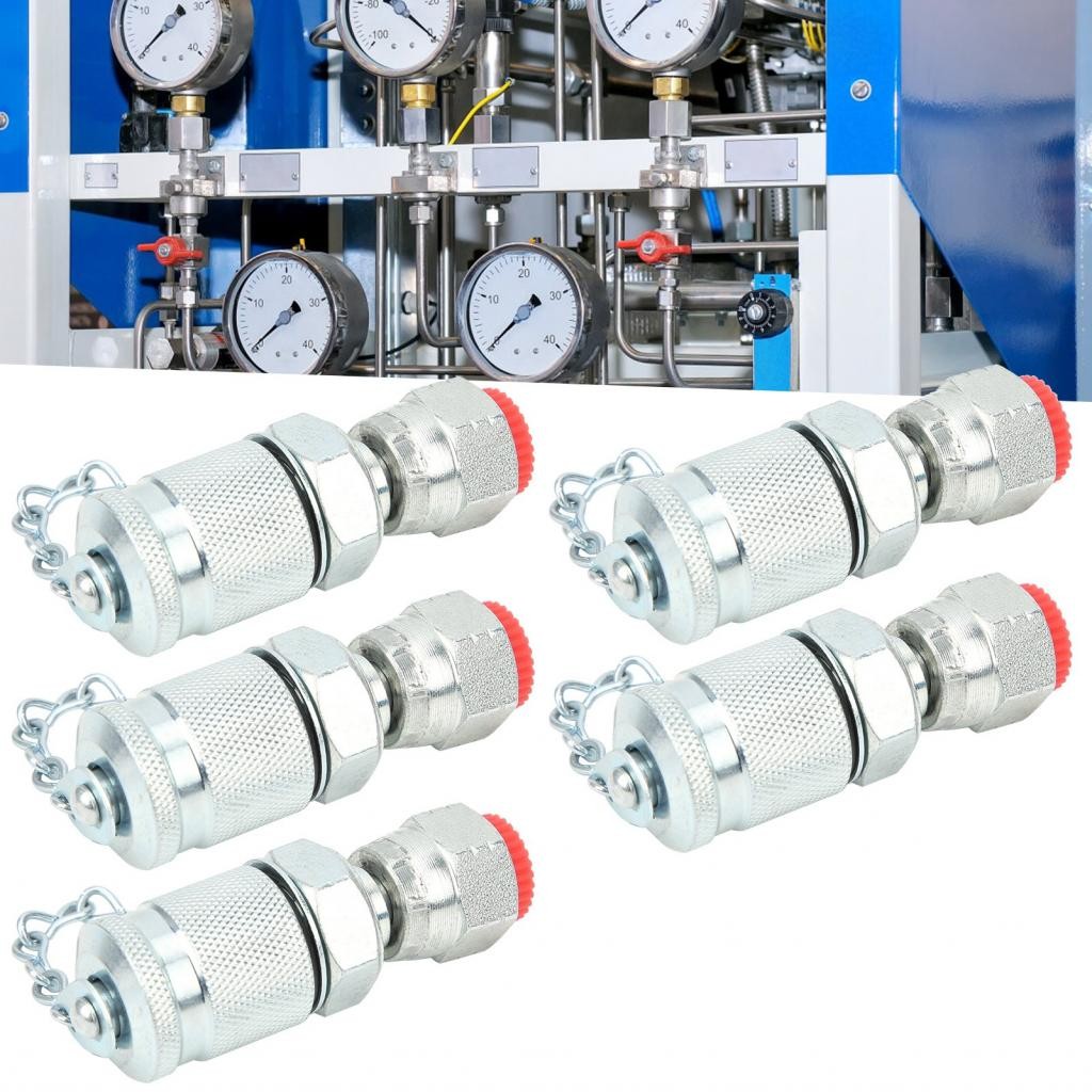 Rrianfo 5Pcs Hydraulic Testing Adapter Thread Pressure Measuring Tester ...