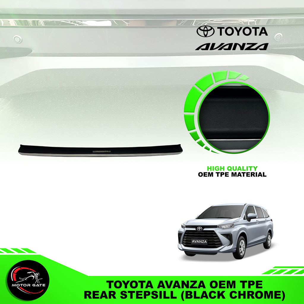 Toyota Avanza 2022 to 2025 OEM Rear Stepsill Black Chrome Guard Step ...