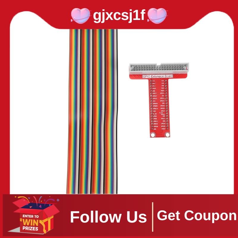 [gjxcsj1f] RPi GPIO Breakout Expansion Board + Ribbon Cable + Assembled T Type GPIO Adapter 20cm ...
