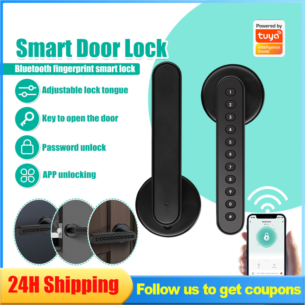 TUYA Smart Door Lock with Password /Keys/APP Anti-Theft Electronic ...