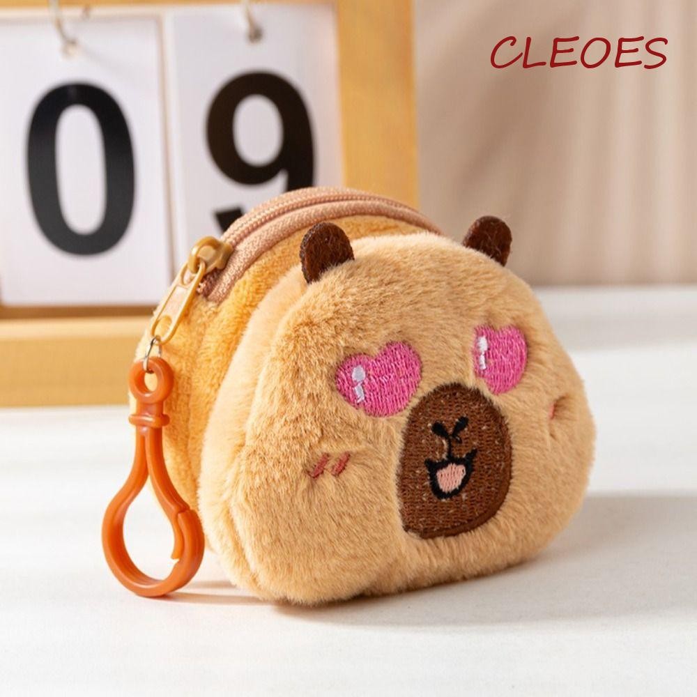 CLEOES Capybara Coin Purse Wallet, Zipper Money Bag Capybara Plush ...