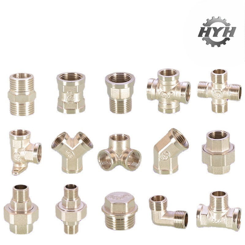 [HYH] 20mm Copper Tee Joint 1/2 Stainless Steel Color Elbow Directly DN15 Electroplating Four ...