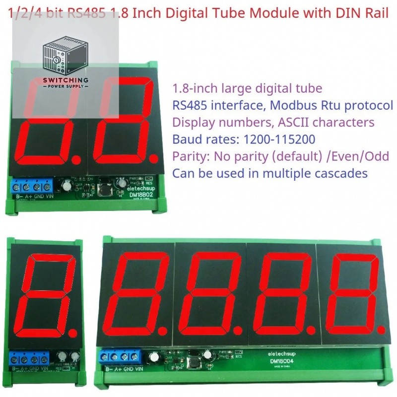 DC 12V 24V 1.8 inch 1-4 Bit ASCII Characters Letters Display Module ...